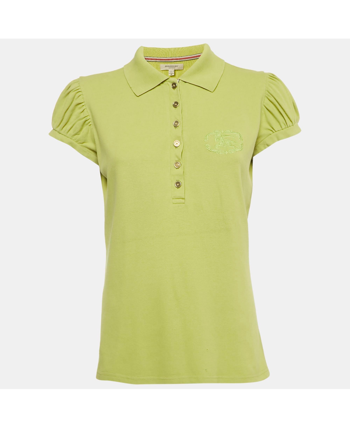 Click here for Pre-Owned Burberry Womens Green Pique Polo T-Shirt prices