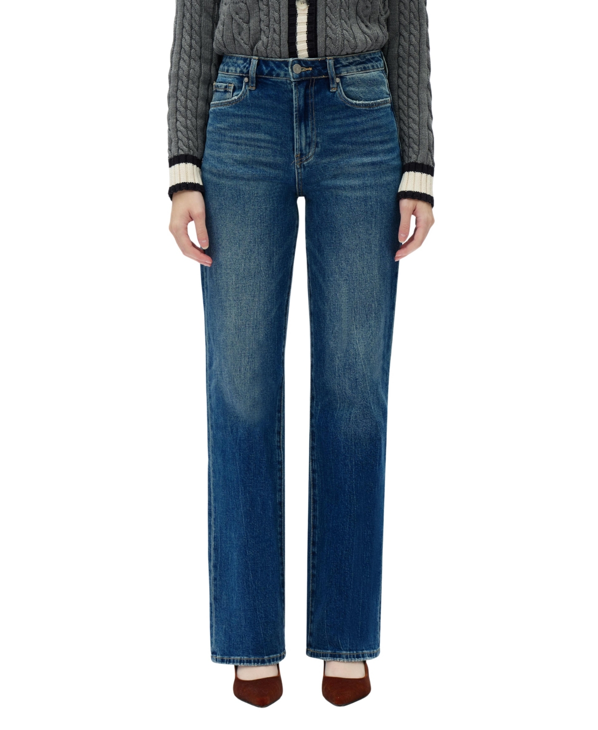 Click here for Bayeas Womens High-Rise Straight-Leg Regular-Fit J... prices