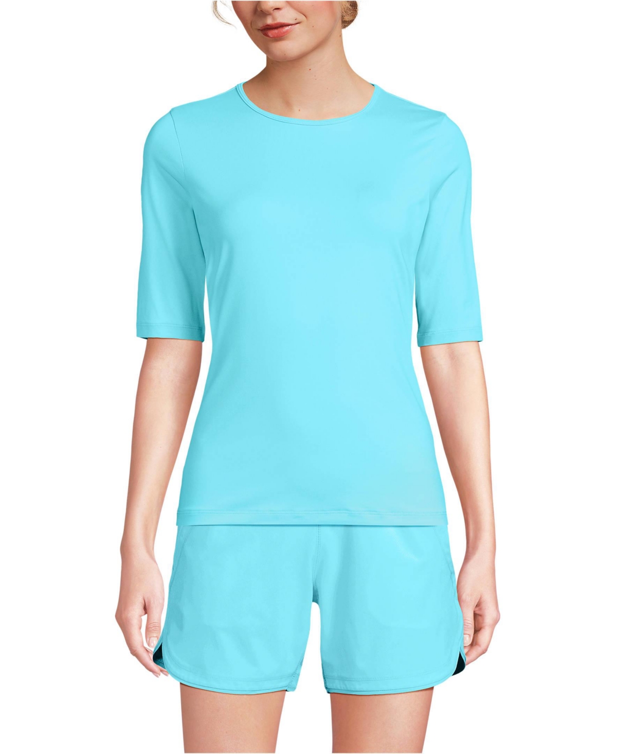 Click here for Lands End Petite Crew Neck Rash Guard Upf 50 Swim... prices