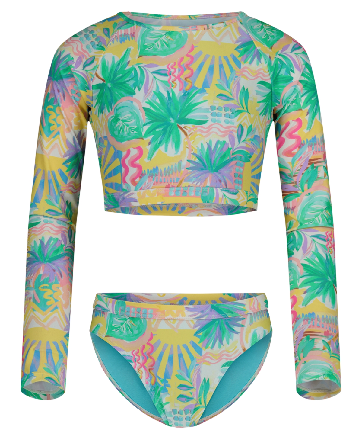 Click here for Roxy Girls 7-16 Swimsuit Printed Rash Guard and Bo... prices