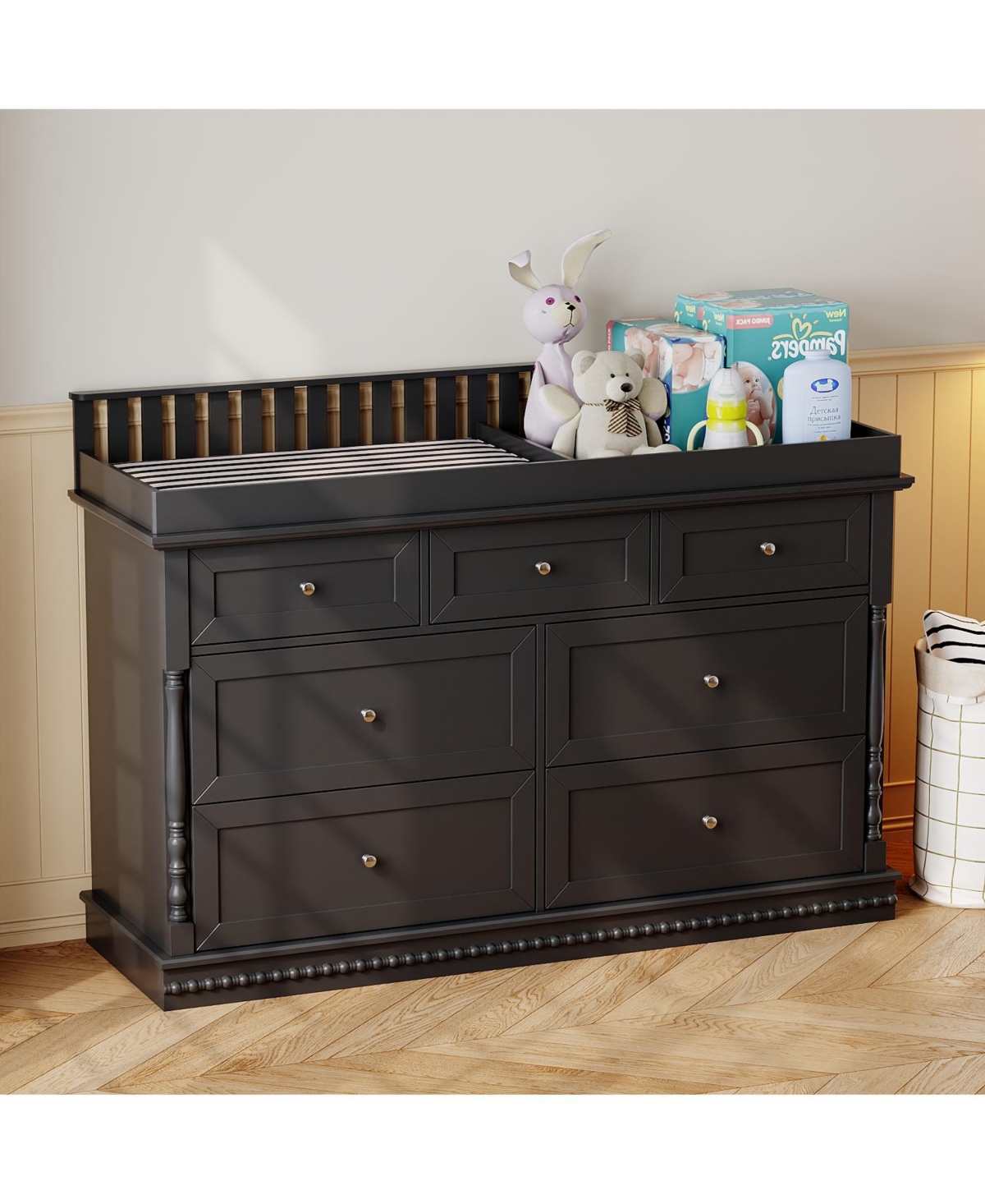 Click here for Homsee Changing Table with 7-Drawers  Guardrail To... prices