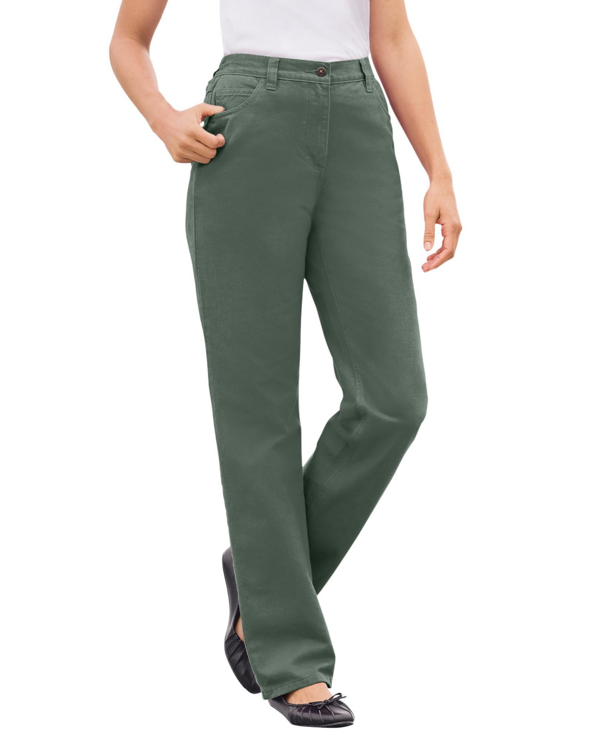 Click here for Woman Within Womens Within Perfect Cotton Back Ela... prices