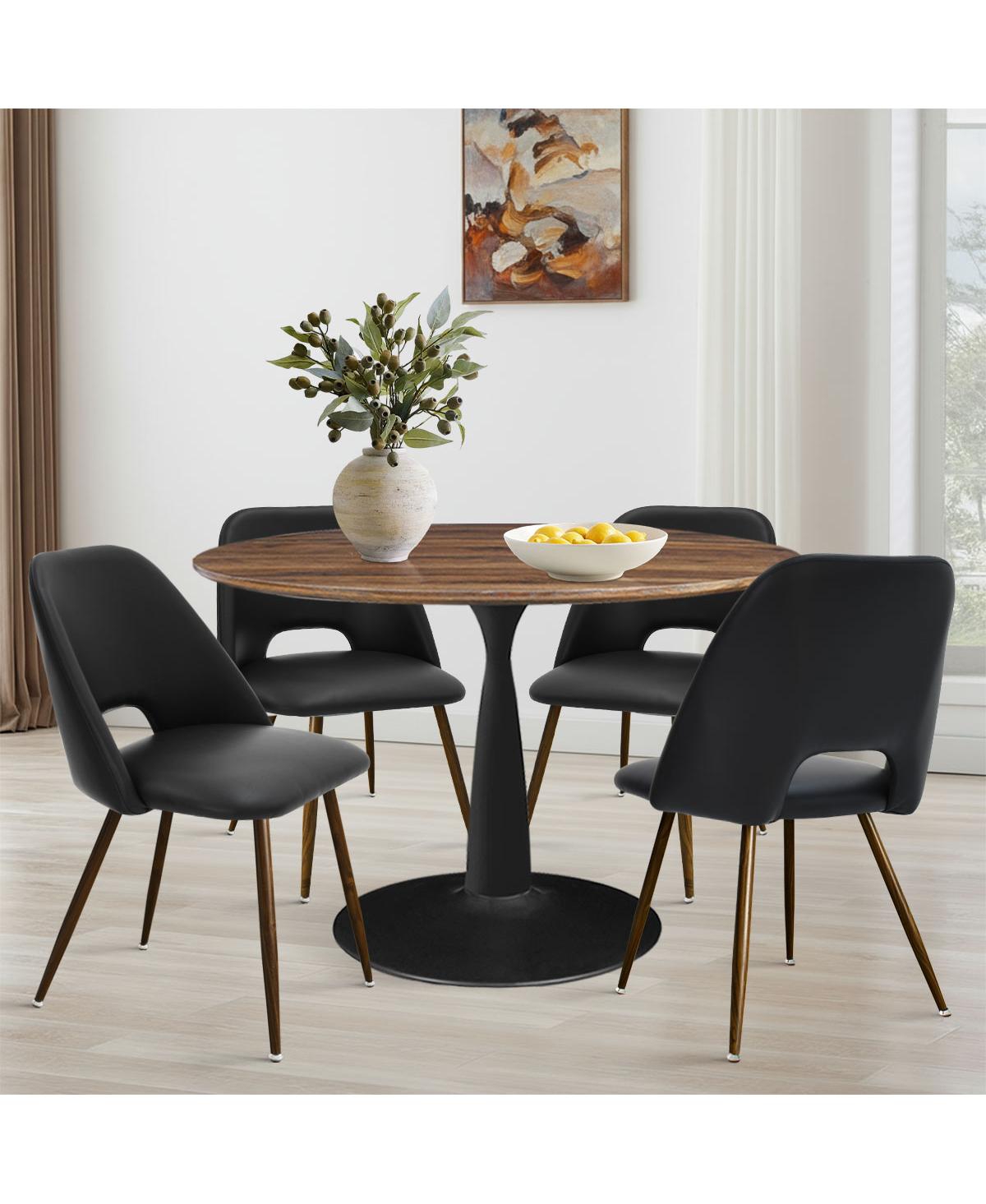 Click here for Maison Boucle 5-Piece Walnut Round Dining Table Se... prices