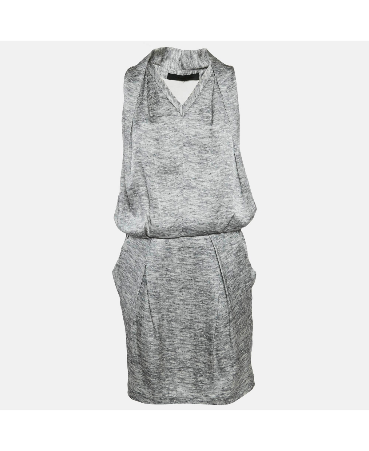 Click here for Pre-Owned Alexander Mcqueen Womens Grey Silk V-Nec... prices