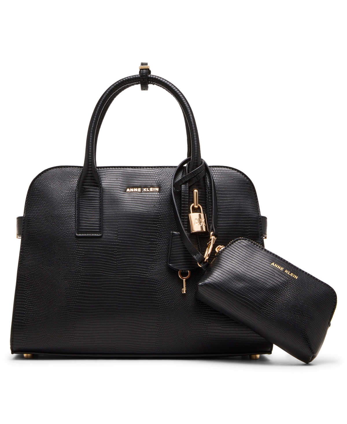Click here for Anne Klein Medium Curved Satchel Bag - Black prices