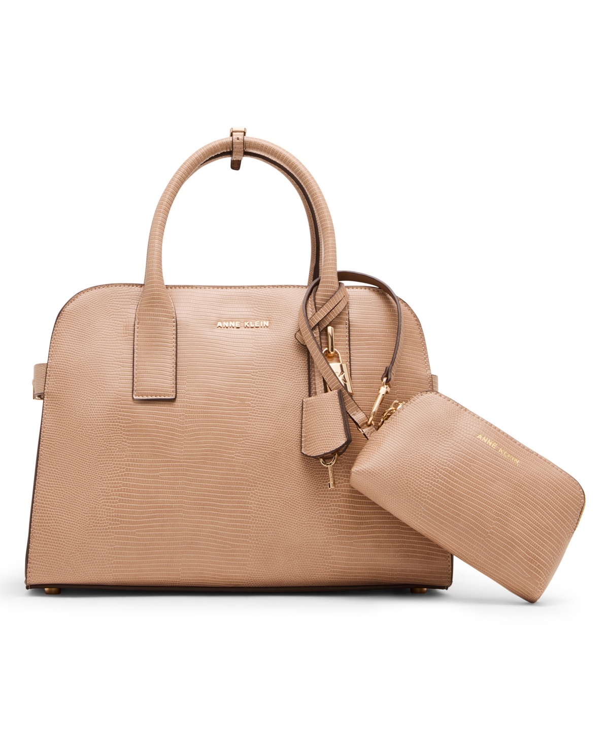 Click here for Anne Klein Medium Curved Satchel Bag - Mocha prices