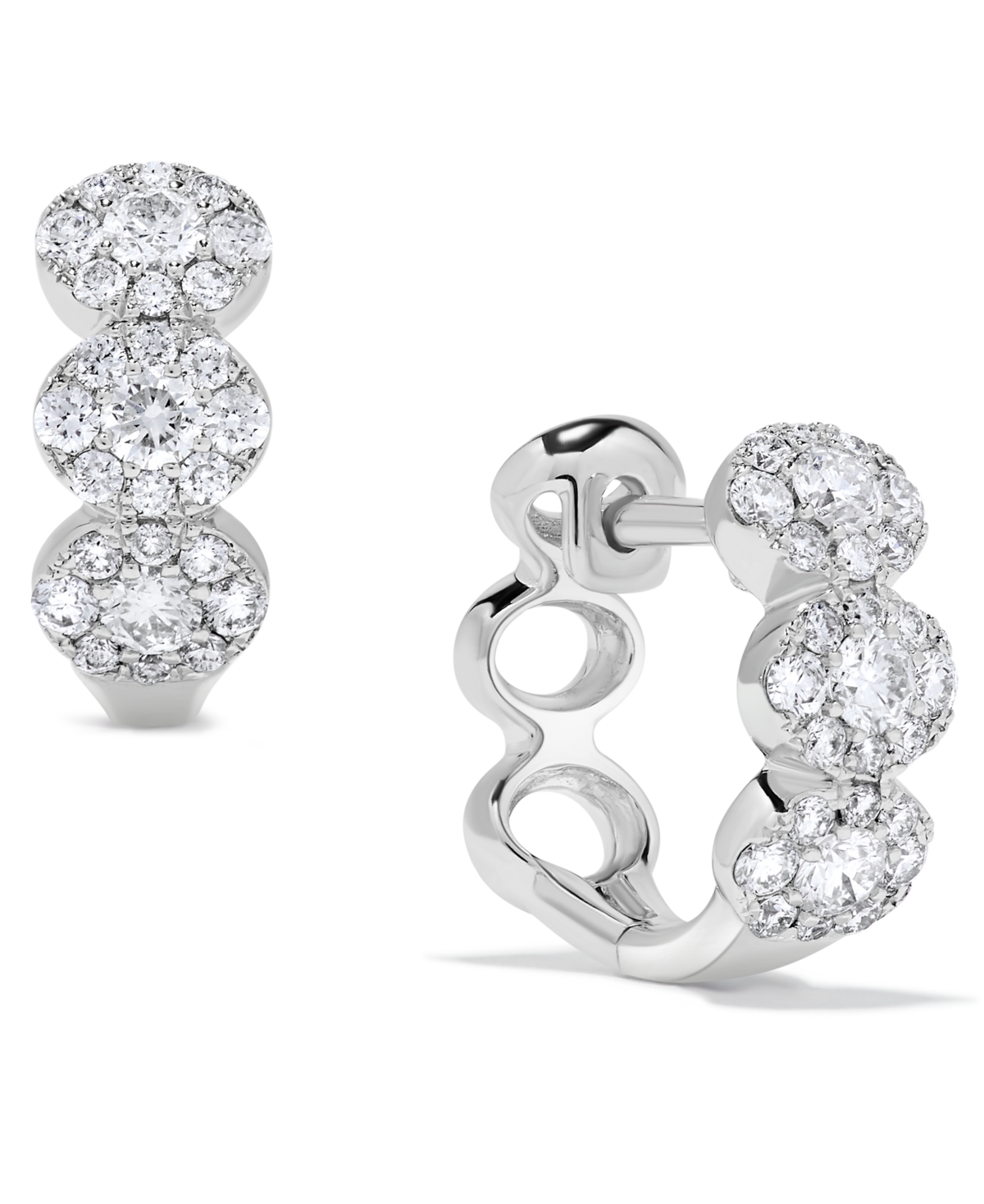 Click here for Macys Diamond Hoop Earrings (3/4 ct. t.w.) in 14k... prices
