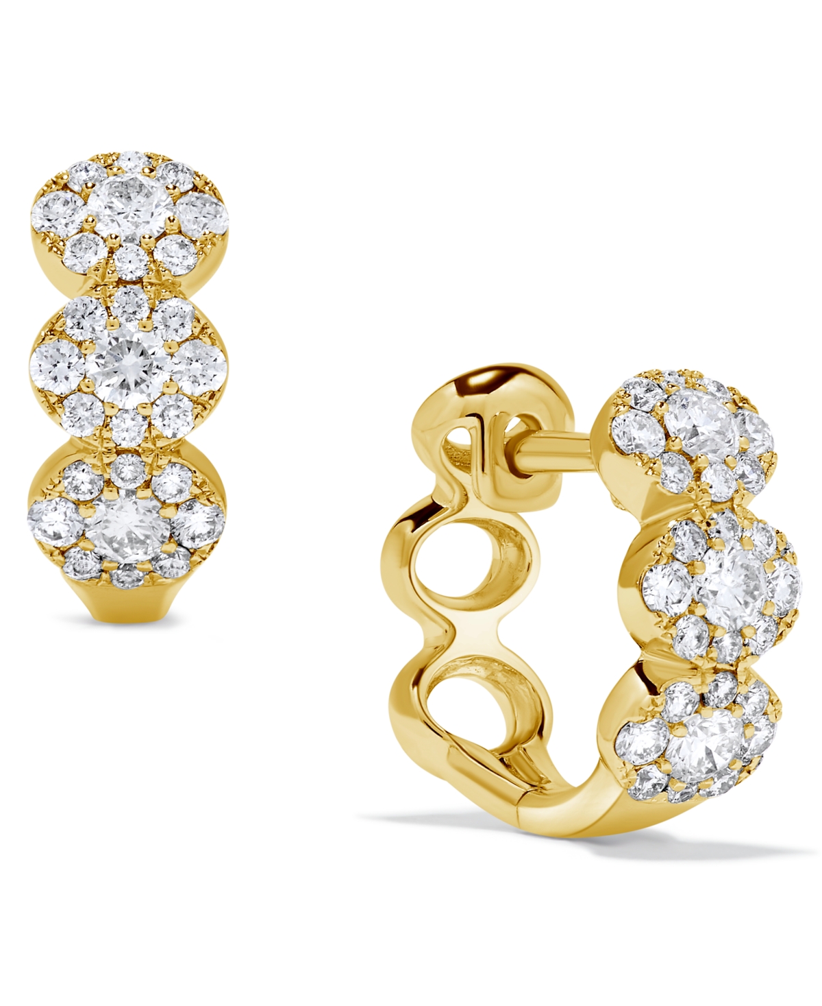 Click here for Macys Diamond Hoop Earrings (3/4 ct. t.w.) in 14k... prices