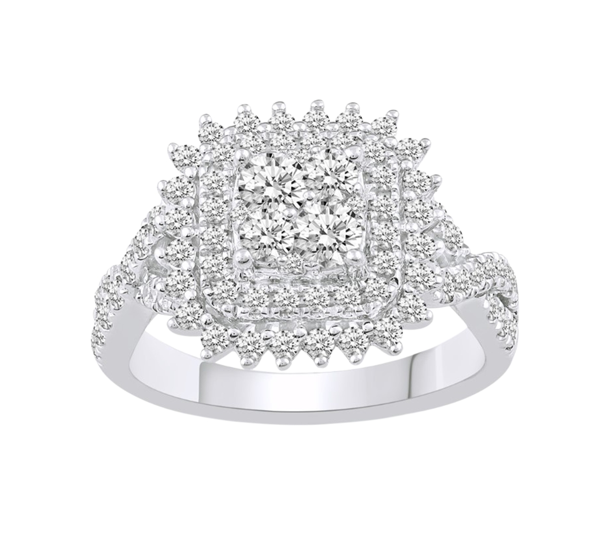 Click here for Macys Diamond Cluster Engagement Ring (1-1/4 ct. t... prices