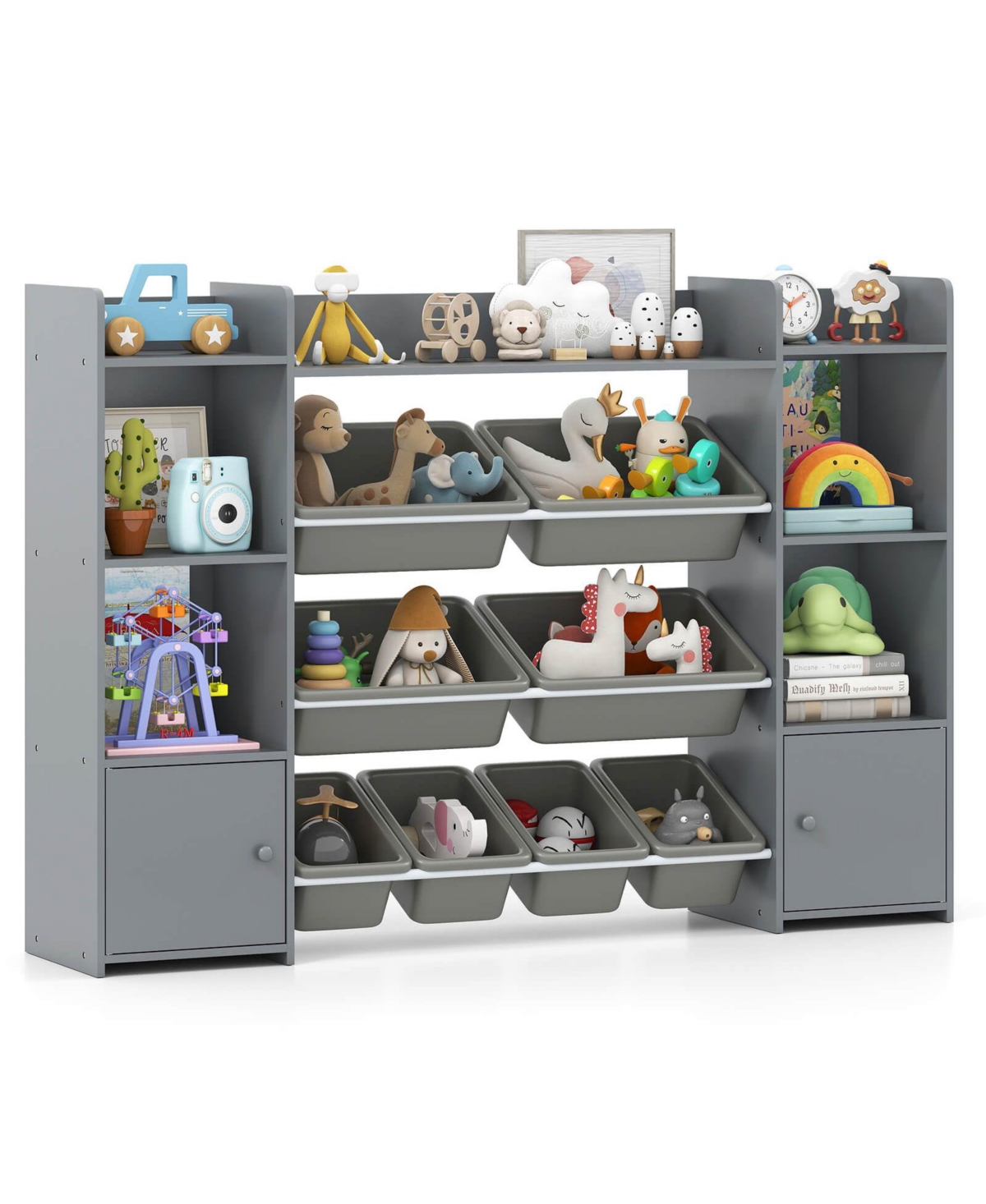 Click here for 4-Tier Large Storage Cabinet with 6 Cubbies & 8 Re... prices