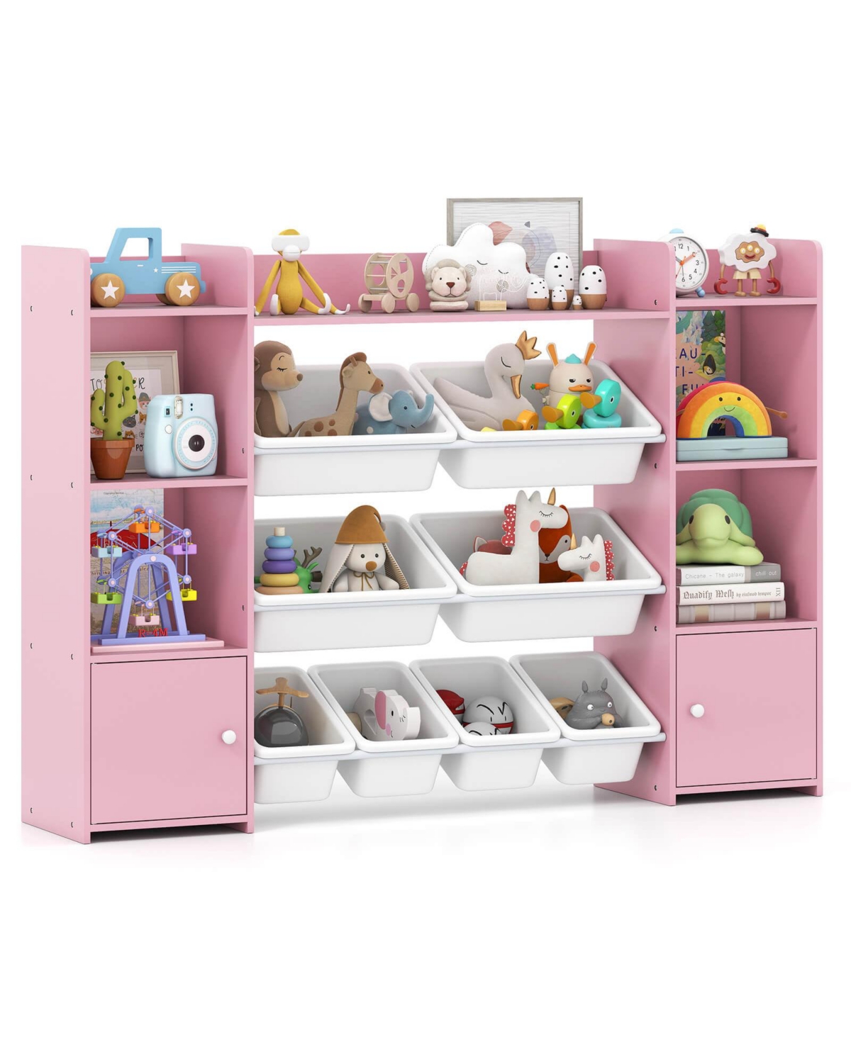 Click here for 4-Tier Large Storage Cabinet with 6 Cubbies & 8 Re... prices