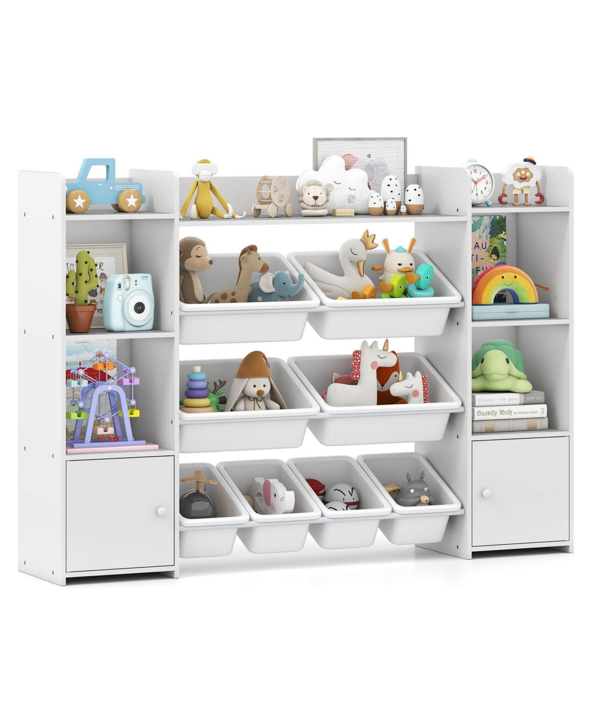 Click here for 4-Tier Large Storage Cabinet with 6 Cubbies & 8 Re... prices