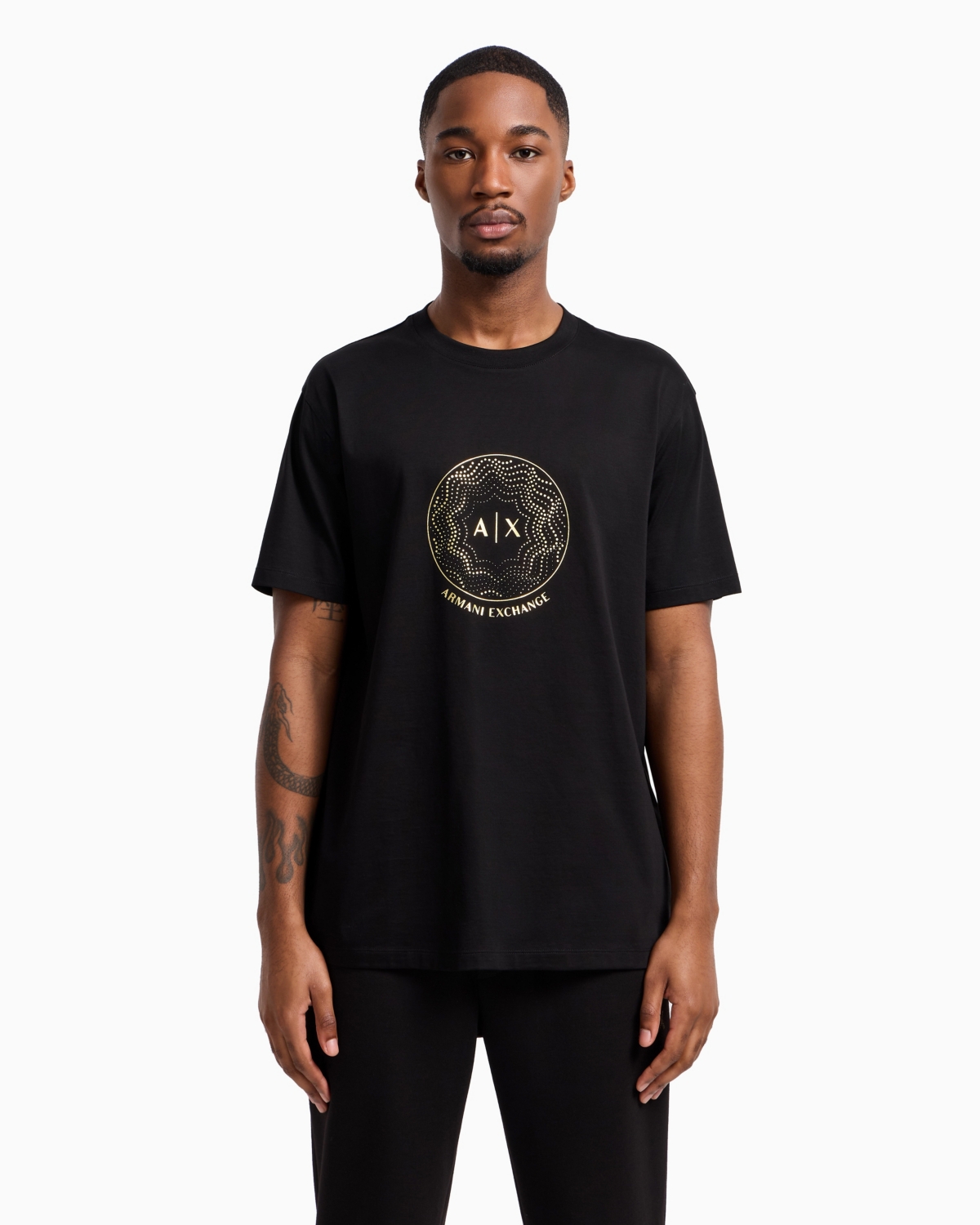 Click here for Armani Exchange Mens Stud Circle Logo T-Shirt - So... prices