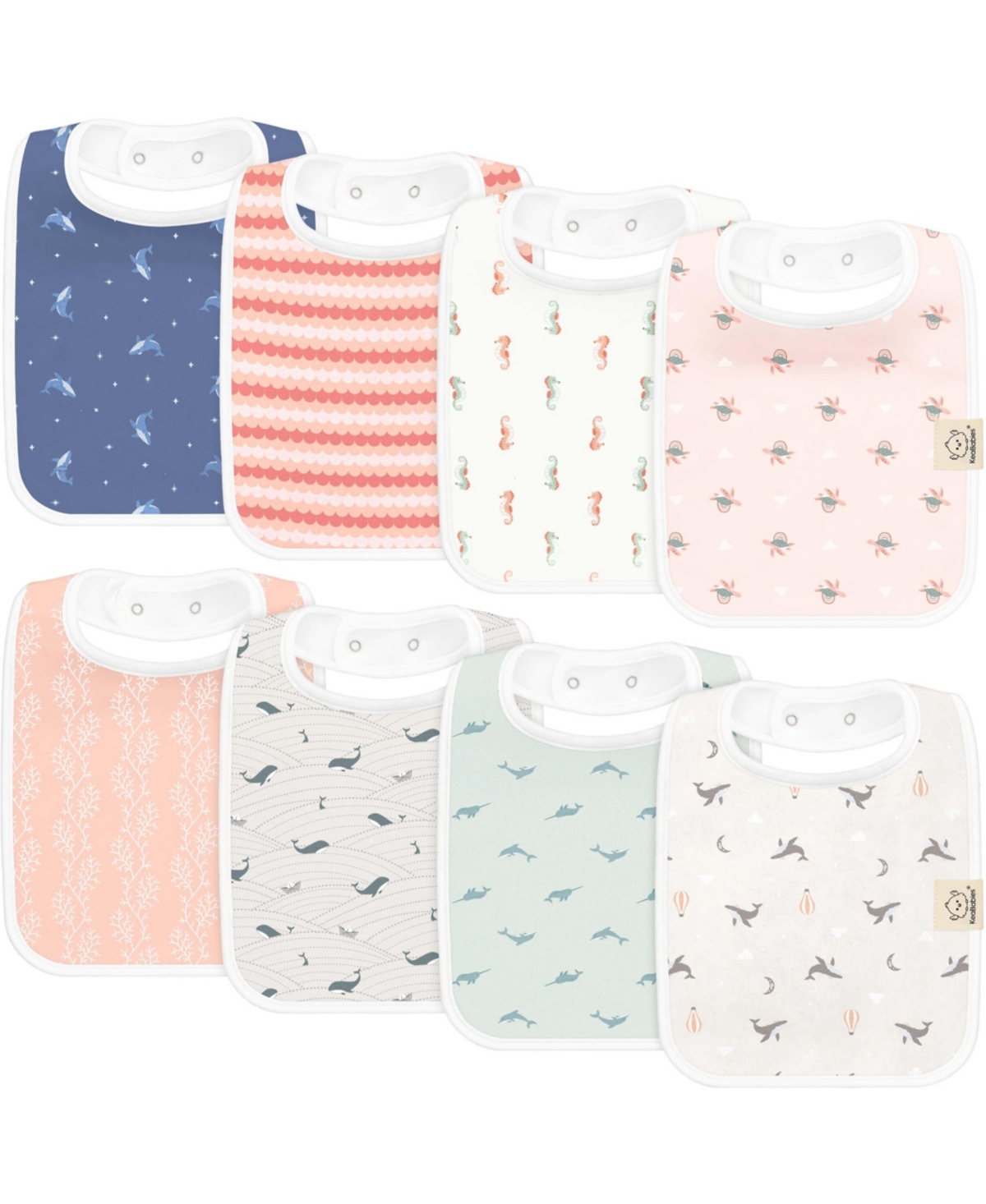 KeaBabies 8-Pack Coast Baby Bibs for Boy  Girl  Drool Bibs  Baby Bib for Girls  Boys - Marine muse
