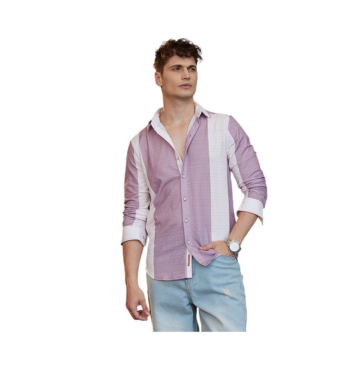 Click here for Campus Sutra Mens Mauve Purple & Daisy White Panel... prices