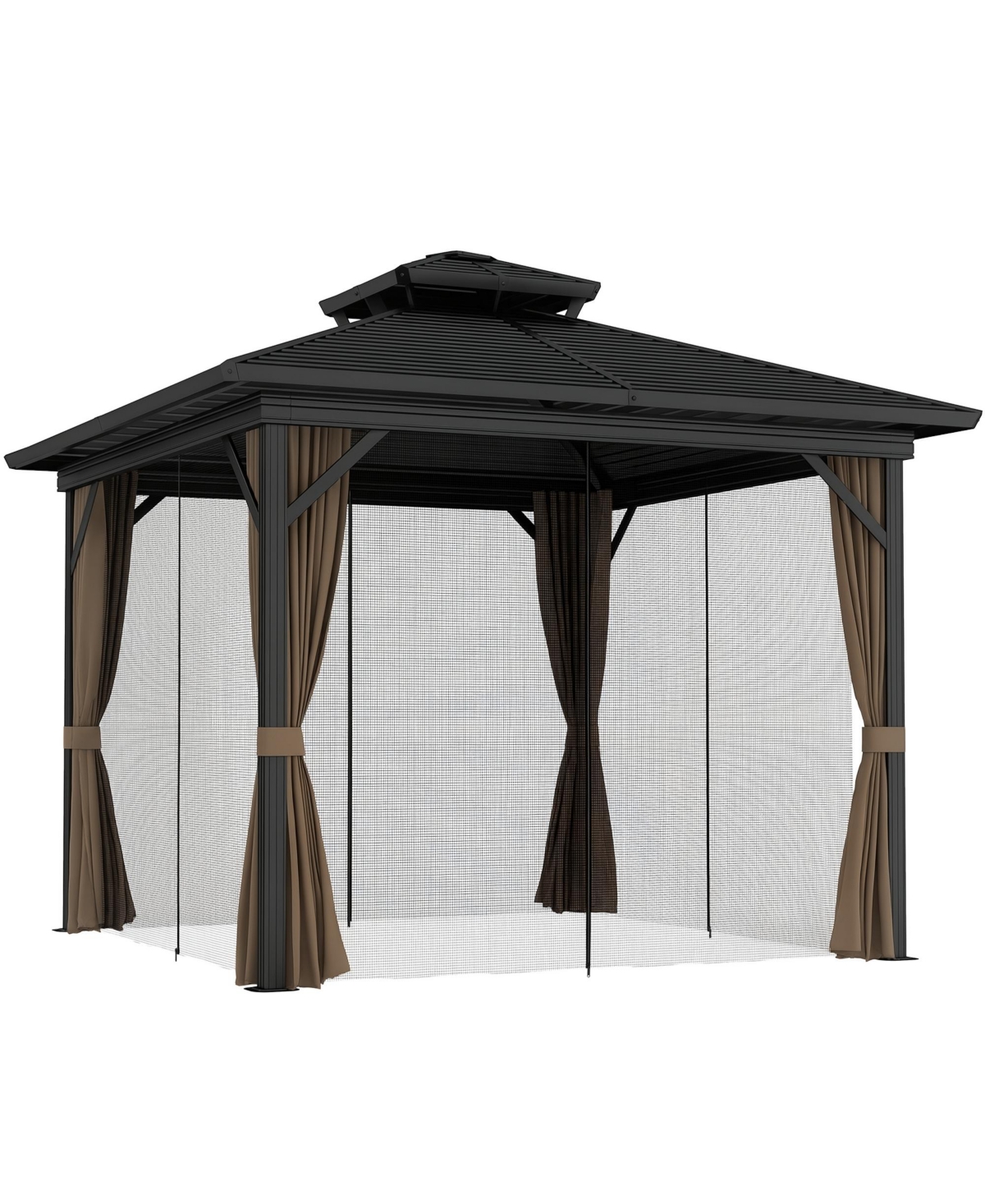 Click here for Outsunny 10 x 10 Hardtop Gazebo with Netting & Sid... prices
