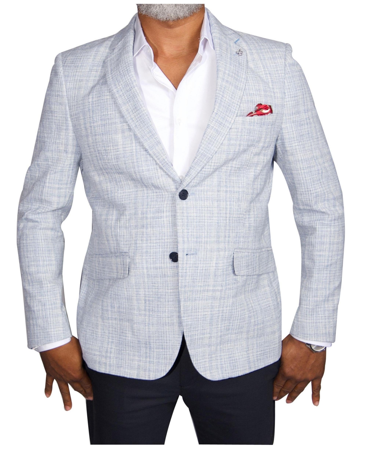 Click here for Elie Balleh Mens Slim Fit Blue MensTextured Single... prices