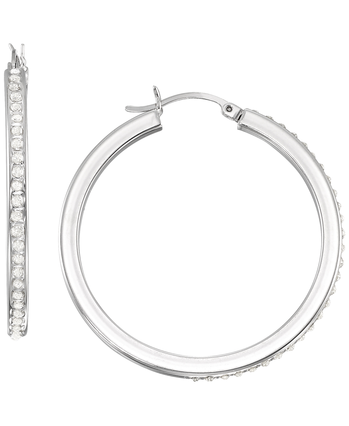 Click here for Macys Diamond Accent Hoop Earrings (0.01 ct. t.w.)... prices