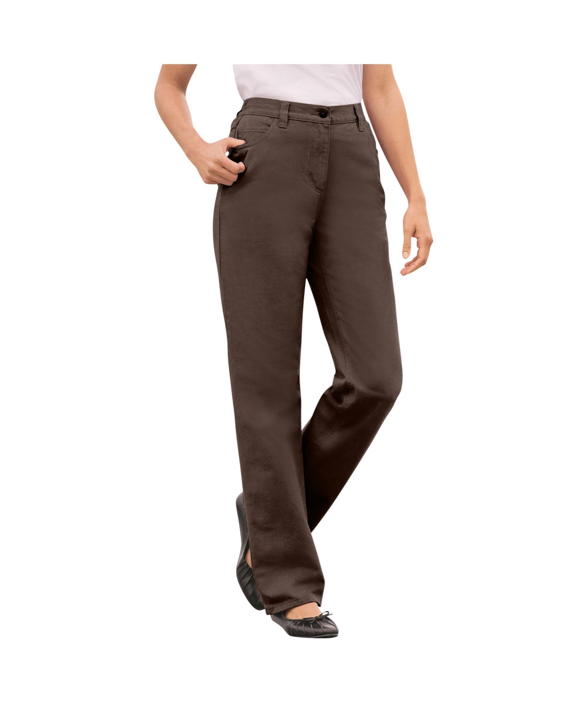 Click here for Woman Within Womens Within Perfect Cotton Back Ela... prices