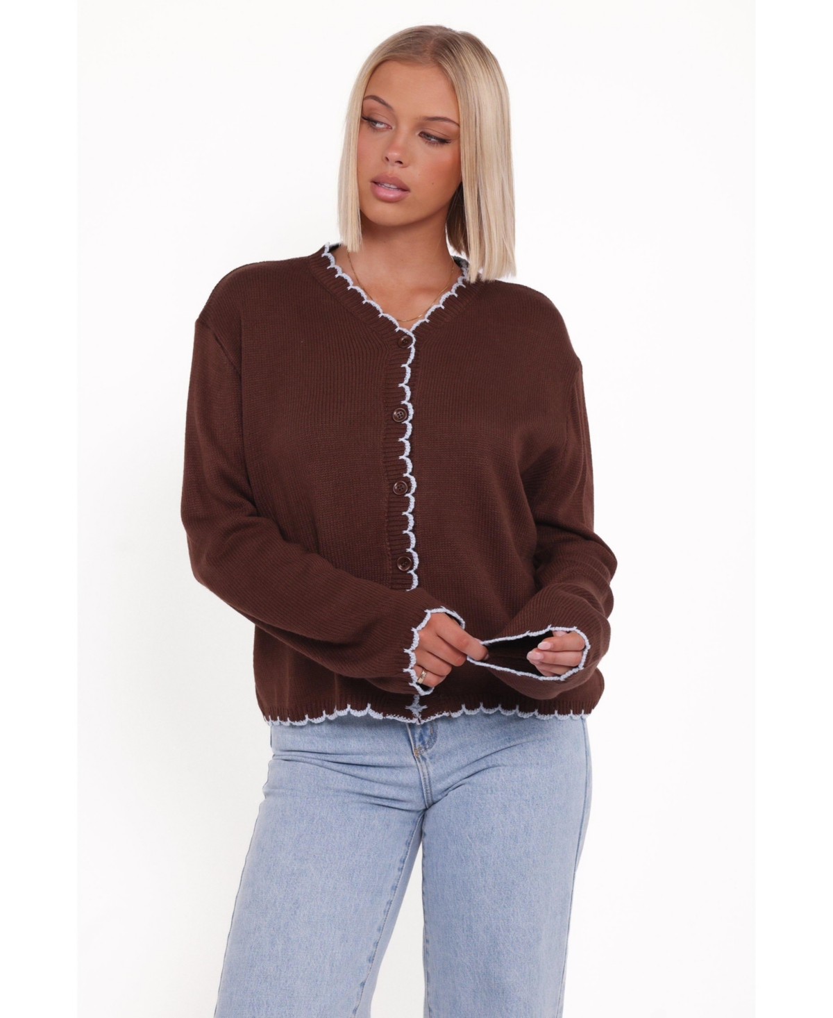 Click here for Petal and Pup Womens Ruby Knit Cardigan - Brown prices