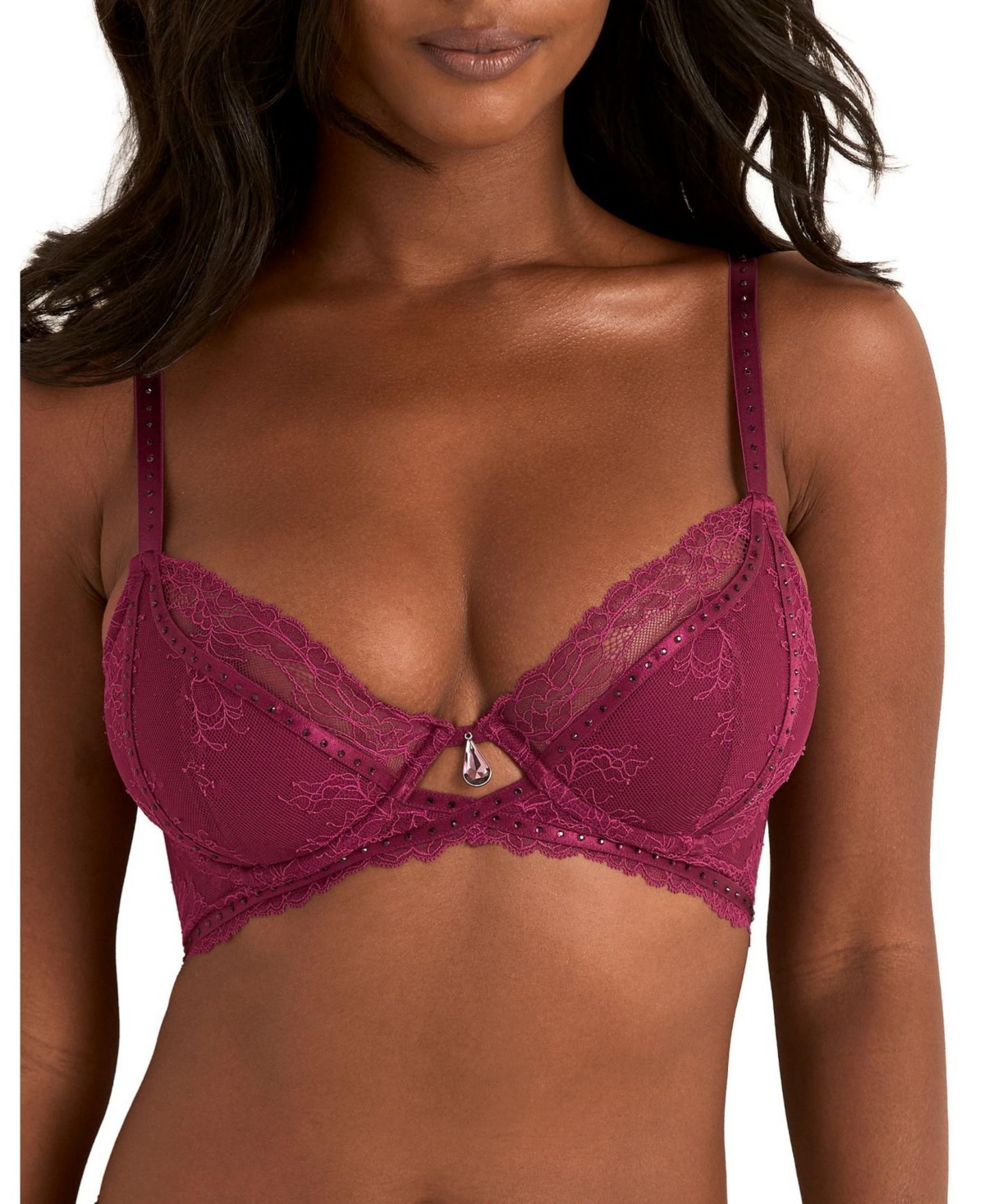 Click here for Adore Me Womens Lyra Contour Demi Bra - Dark purpl... prices