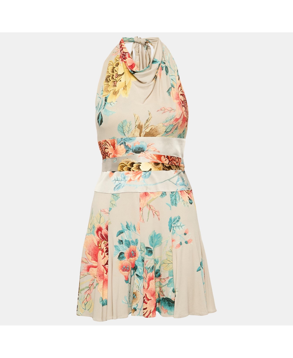 Click here for Pre-Owned Roberto Cavalli Womens Grey Floral Print... prices