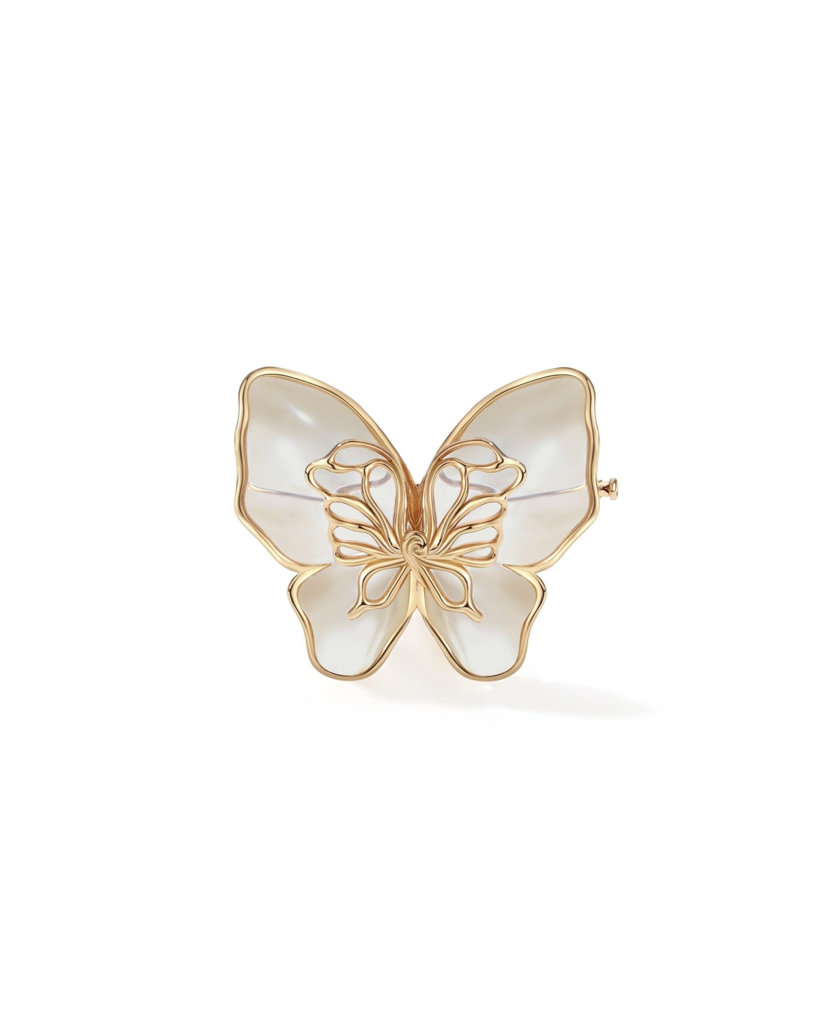 Click here for Retro Chic Butterfly Serenade Brooch - Gold  white prices