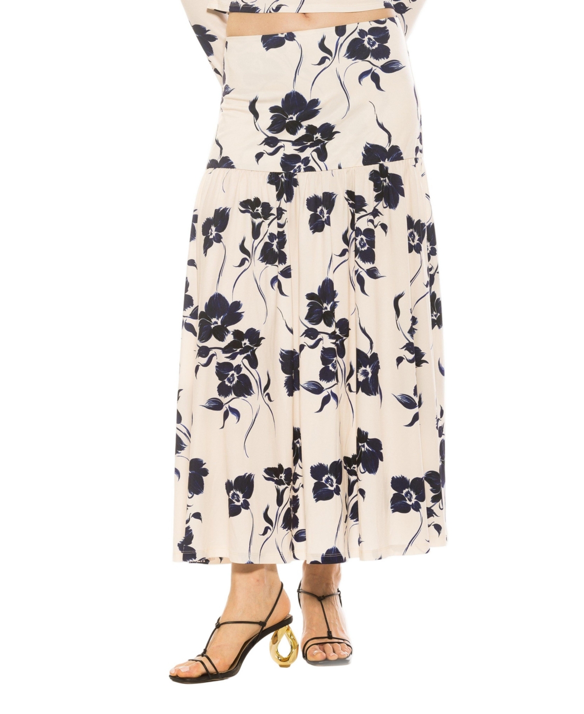 Click here for Alexia Admor Womens Lia Shirred Maxi Skirt - Blue... prices