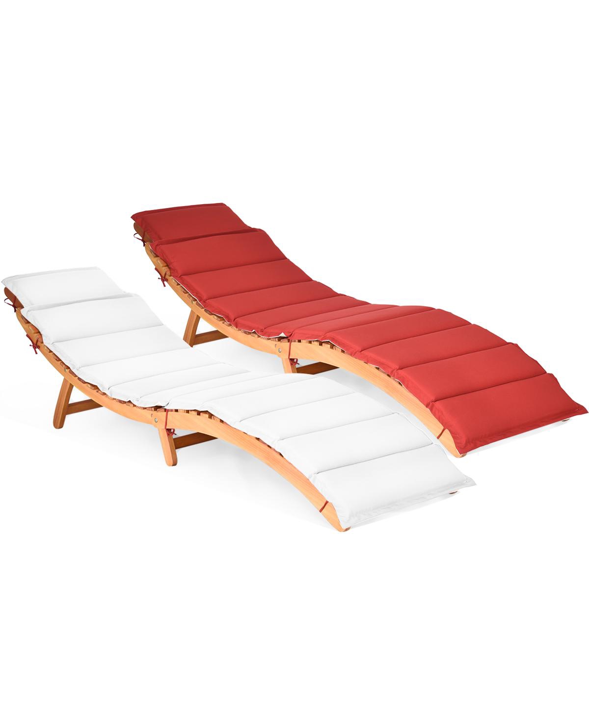 Click here for Costway 2 Pcs Folding Wooden Outdoor Lounge Chair... prices