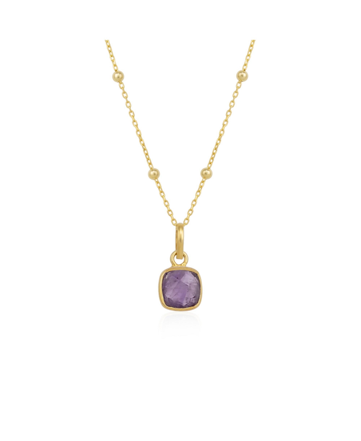 Click here for Spero London Amethyst Square Pendant Necklace With... prices