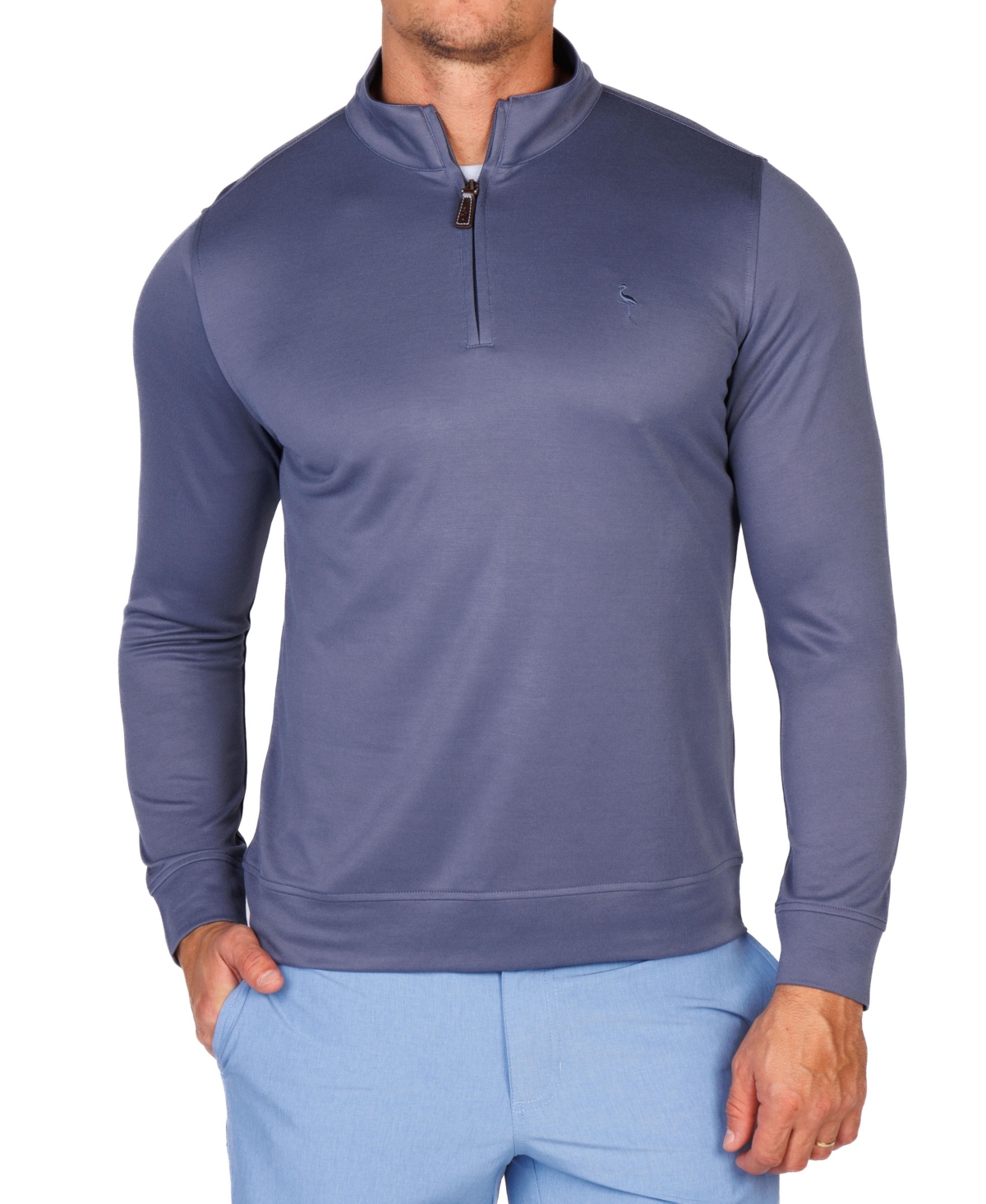 Click here for TailorByrd Mens Modal Quarter Zip - Oasis blue prices