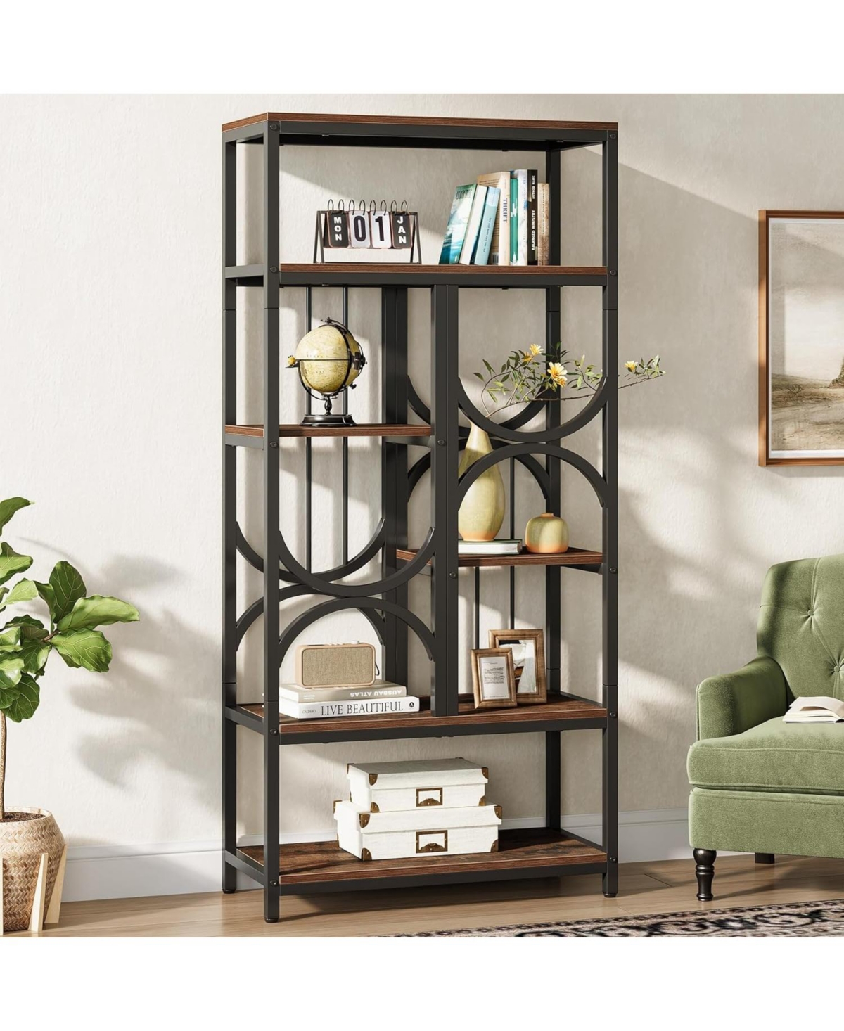 Click here for Tribesigns 5-Tier Industrial Bookshelf  70.86-Inch... prices