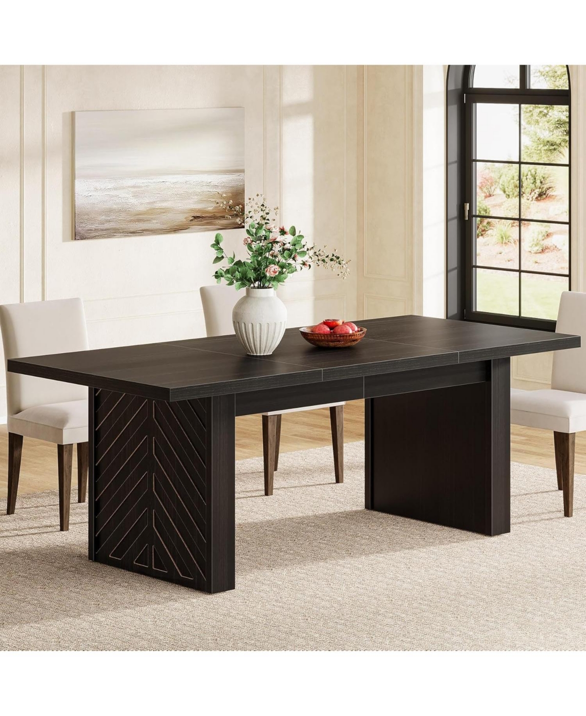 Click here for Tribesigns 70.87" Black Dining Table for 6&#x... prices