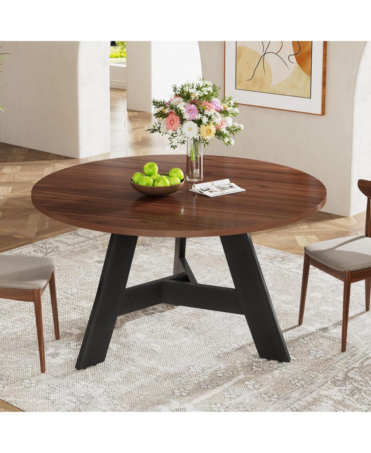 Click here for Tribesigns 47.2-Inch Round Wood Dining Table for 4... prices