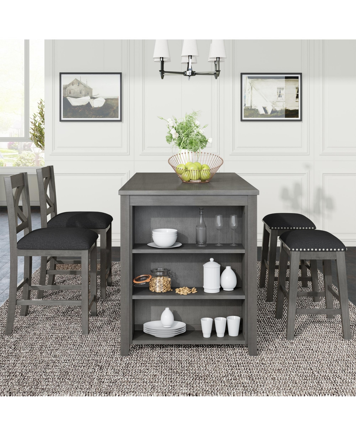 Click here for sumyeg 5-Piece Counter Height Dining Set with 2 St... prices