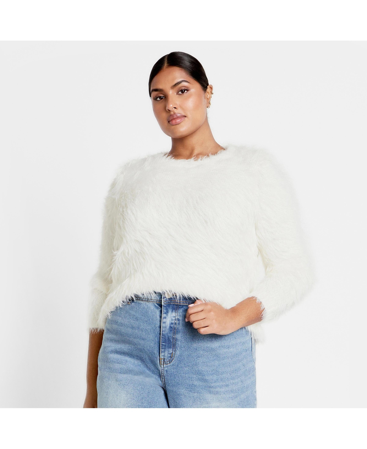 Click here for City Chic Womens Jules Jumper - Ivory prices