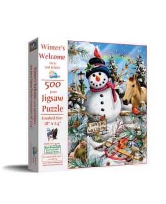 SunsOut Winter's Welcome 500 piece Jigsaw Puzzle for Adults Christmas ...