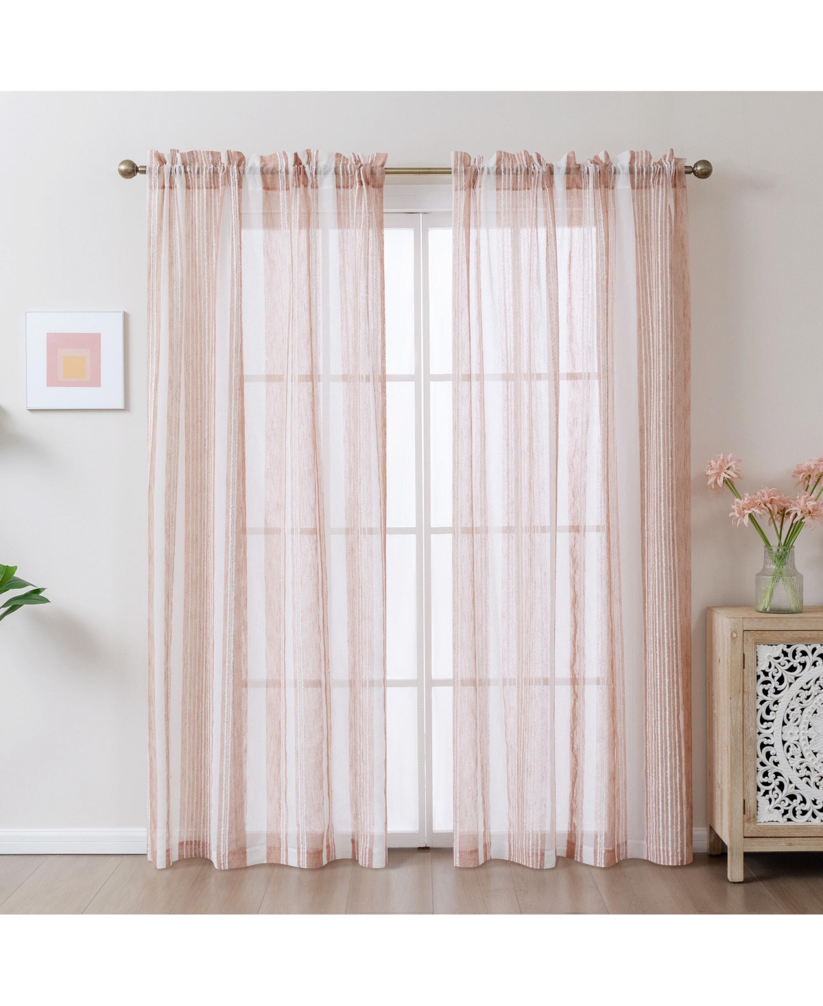 Click here for Tufted Stripe Light Filtering Back Tab Curtains Pa... prices