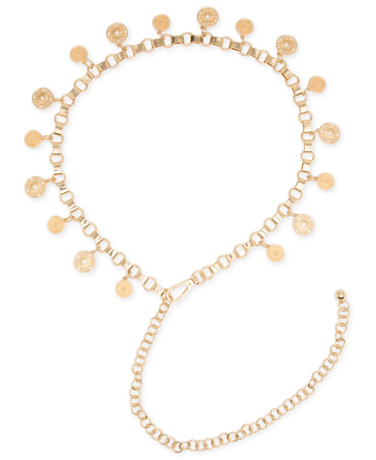 Click here for Steve Madden Womens Coin Dangle Chain Belt - Gold prices