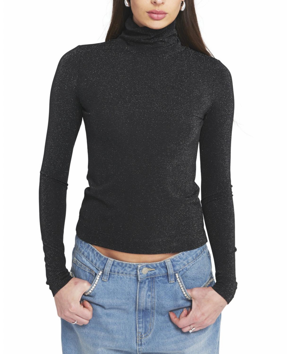 Click here for Elle Collection Womens Knit Turtleneck Top Solid -... prices