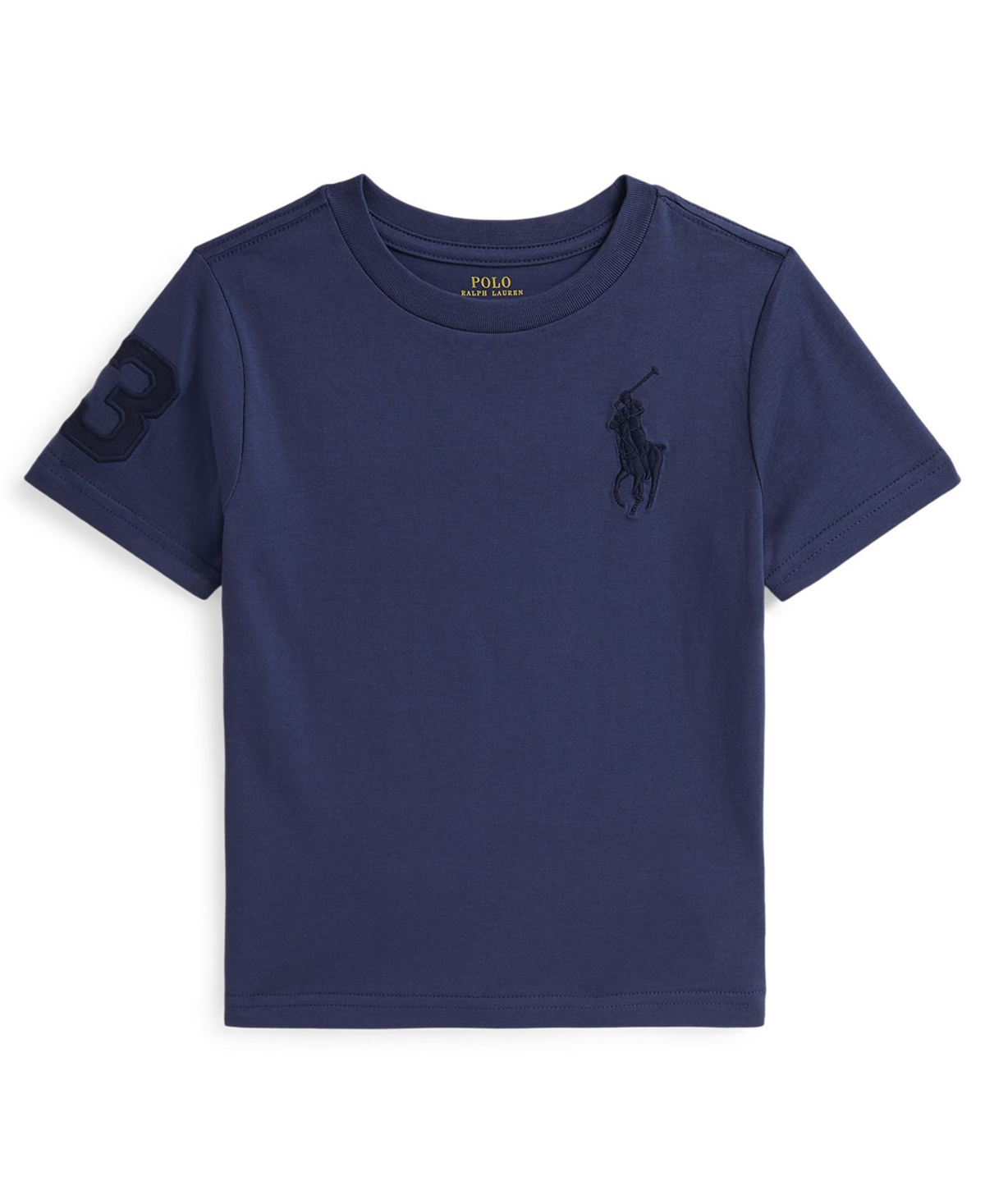 Polo Ralph Lauren Boys 2-7 Embroidered Big Pony Crewneck T-Shirt - Light Navy