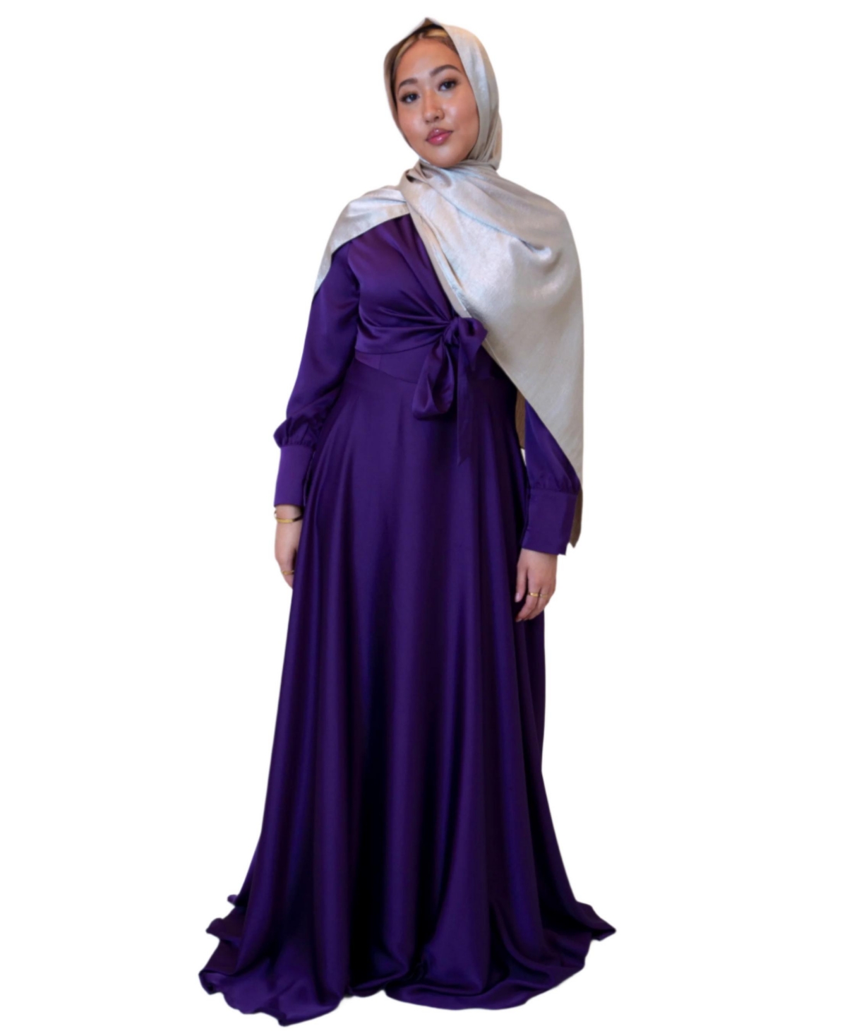 Click here for Urban Modesty Womens Purple Diana Side Knot Gown -... prices