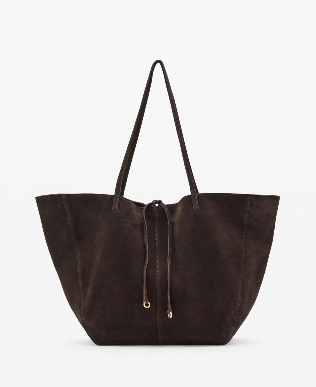 Click here for Mango Womens Suede Leather Shopper Bag - Chocolate prices