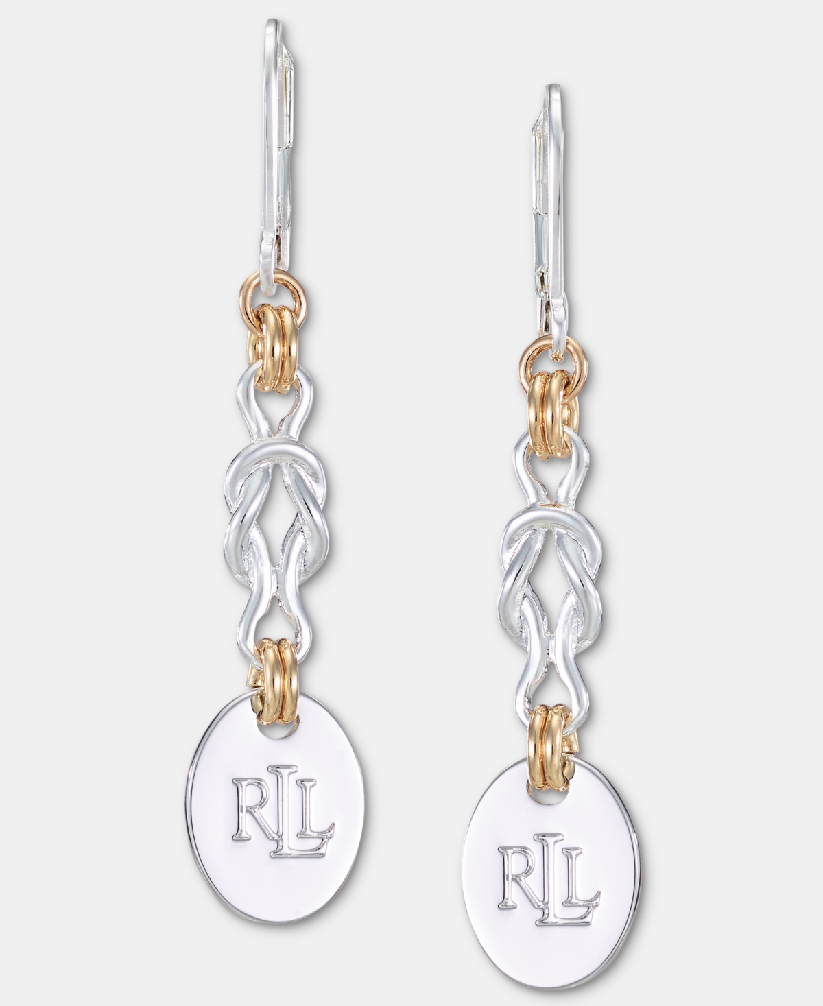 Click here for Lauren Ralph Lauren Logo Knot Gold-Tone Linear Ear... prices