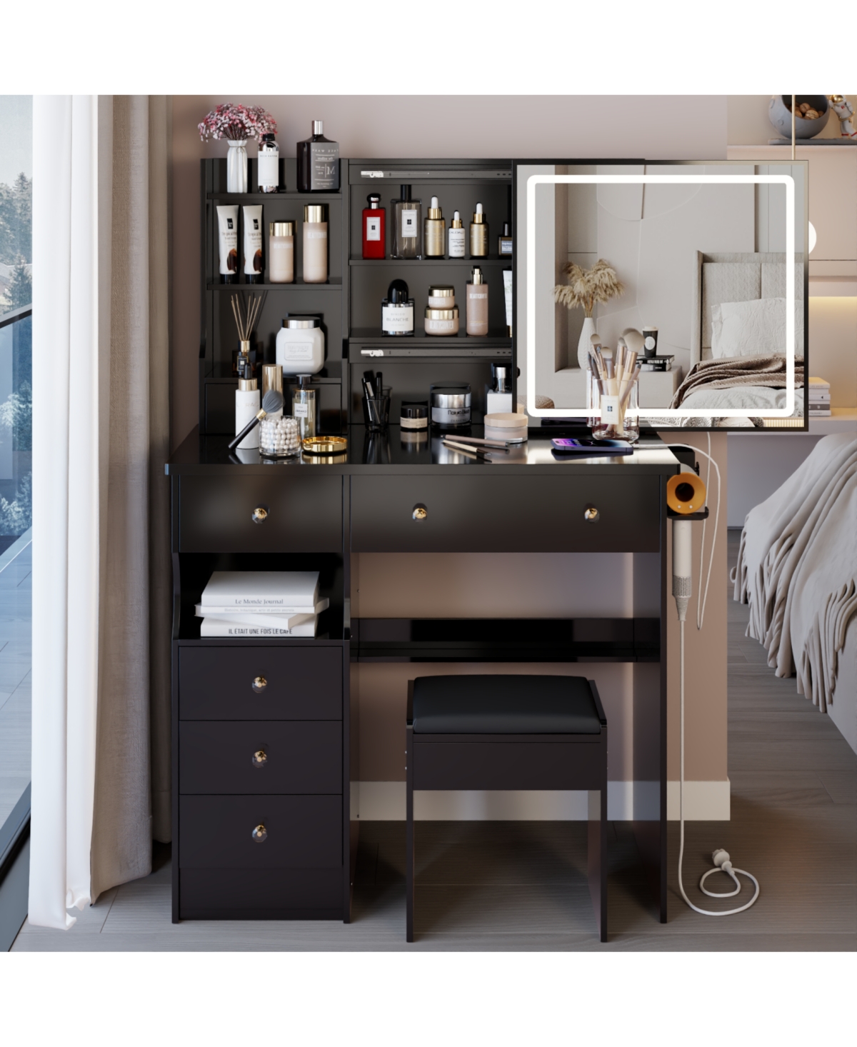 Click here for Streamdale Modern Vanity Table with Drawer  Cushio... prices