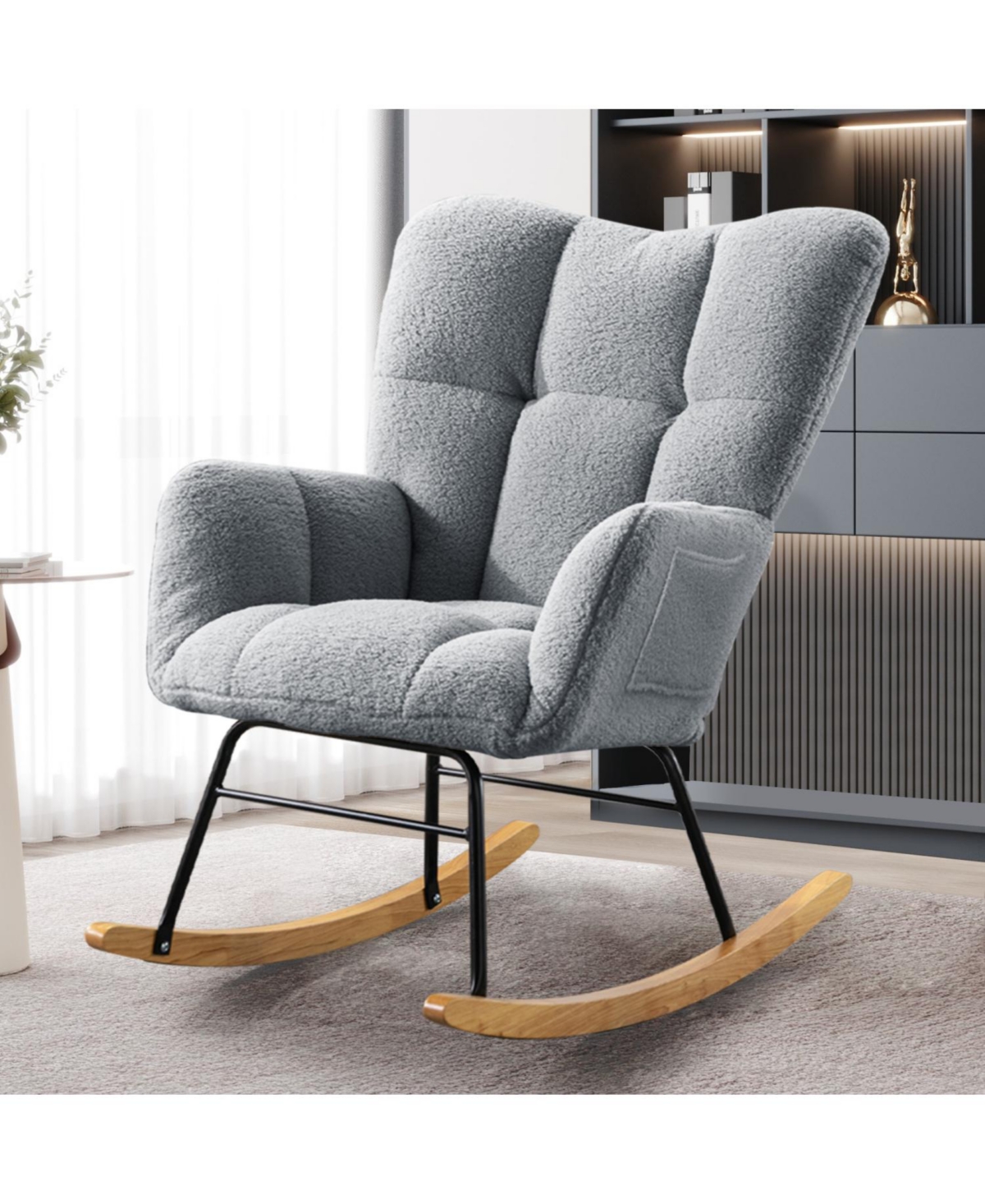 Click here for Streamdale Teddy Fabric Rocking Chair  Modern Rock... prices