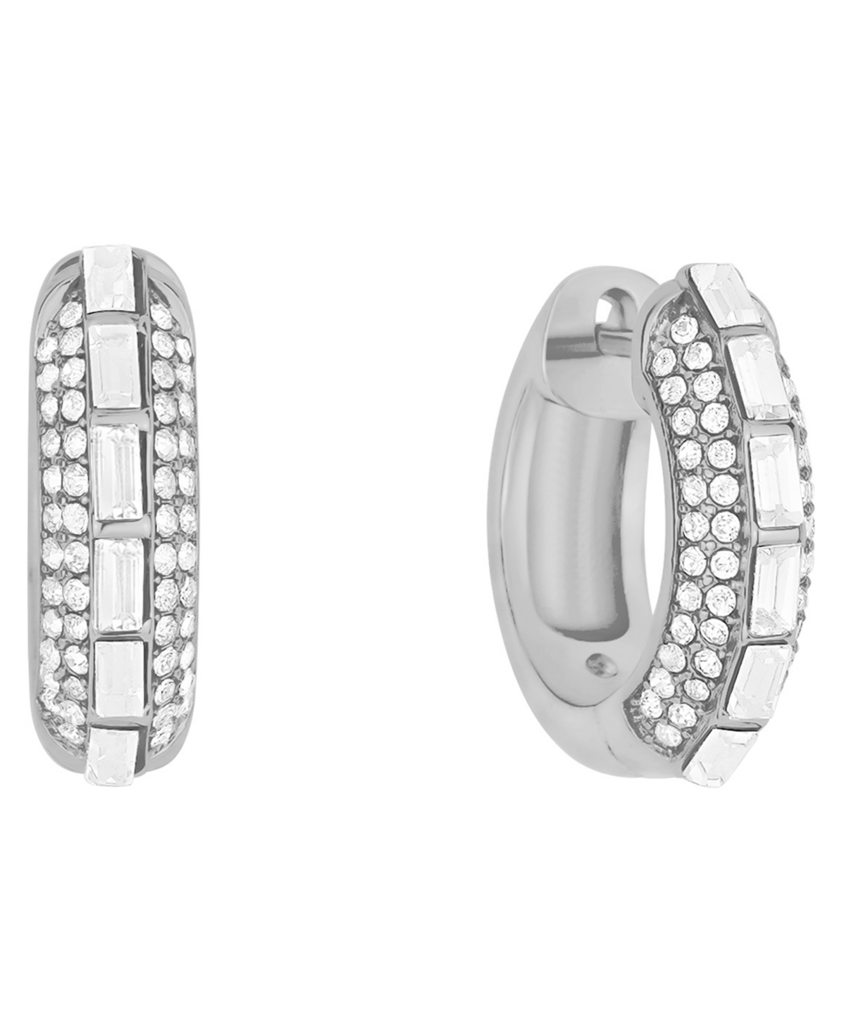 Click here for And Now This Crystal Pave Silver-Plated Brass Hoop... prices