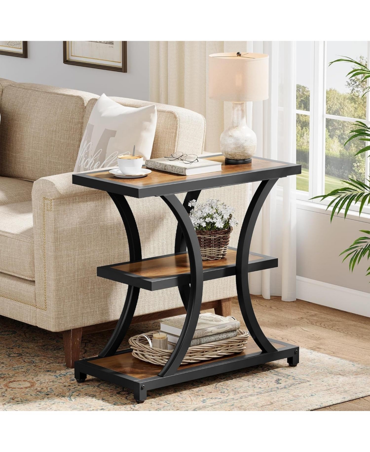 Click here for Tribesigns End Table with Storage  3-Tier Side Tab... prices