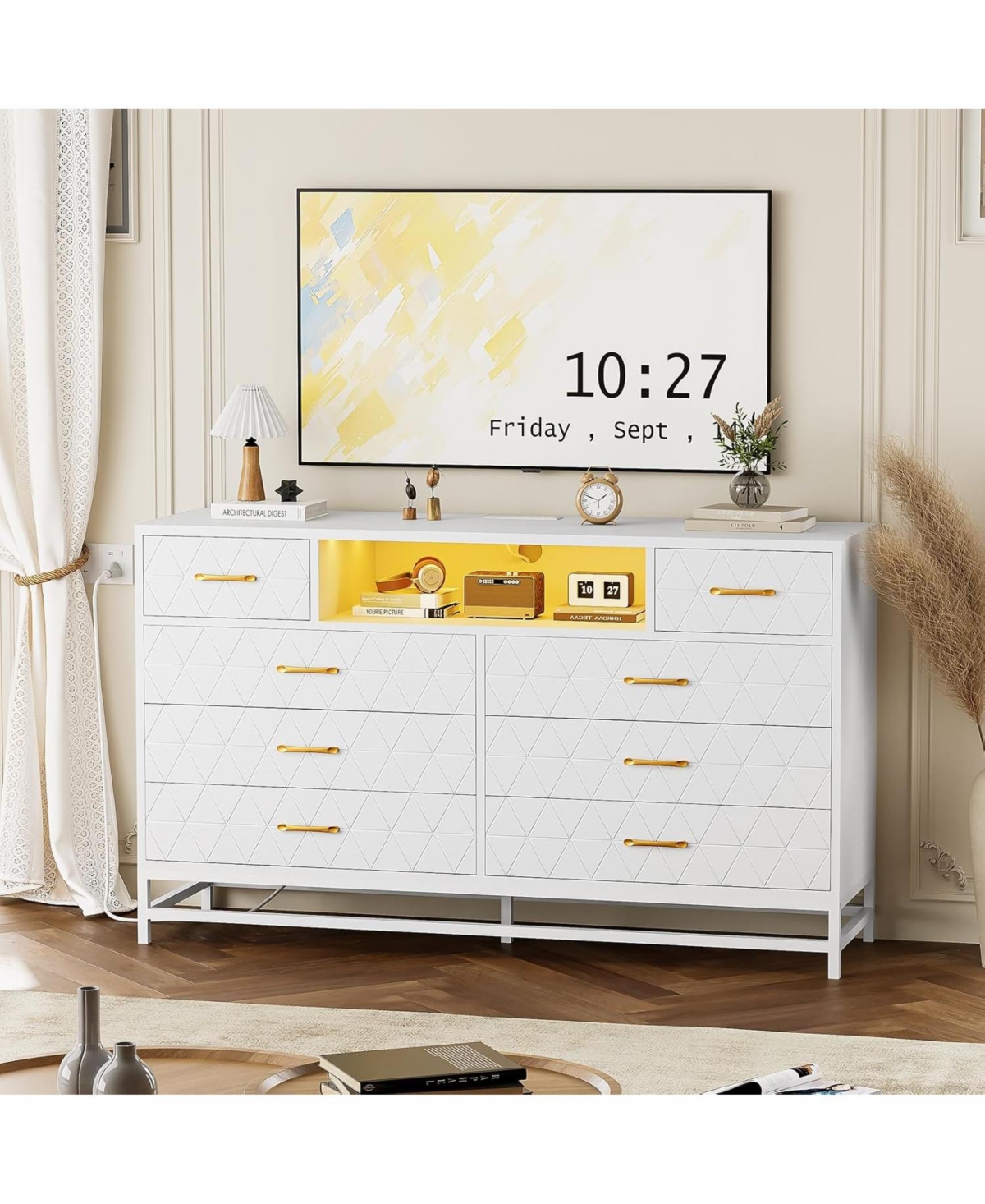 Click here for Gaomon 8 Drawer Wood Dresser for Bedroom  Wooden D... prices