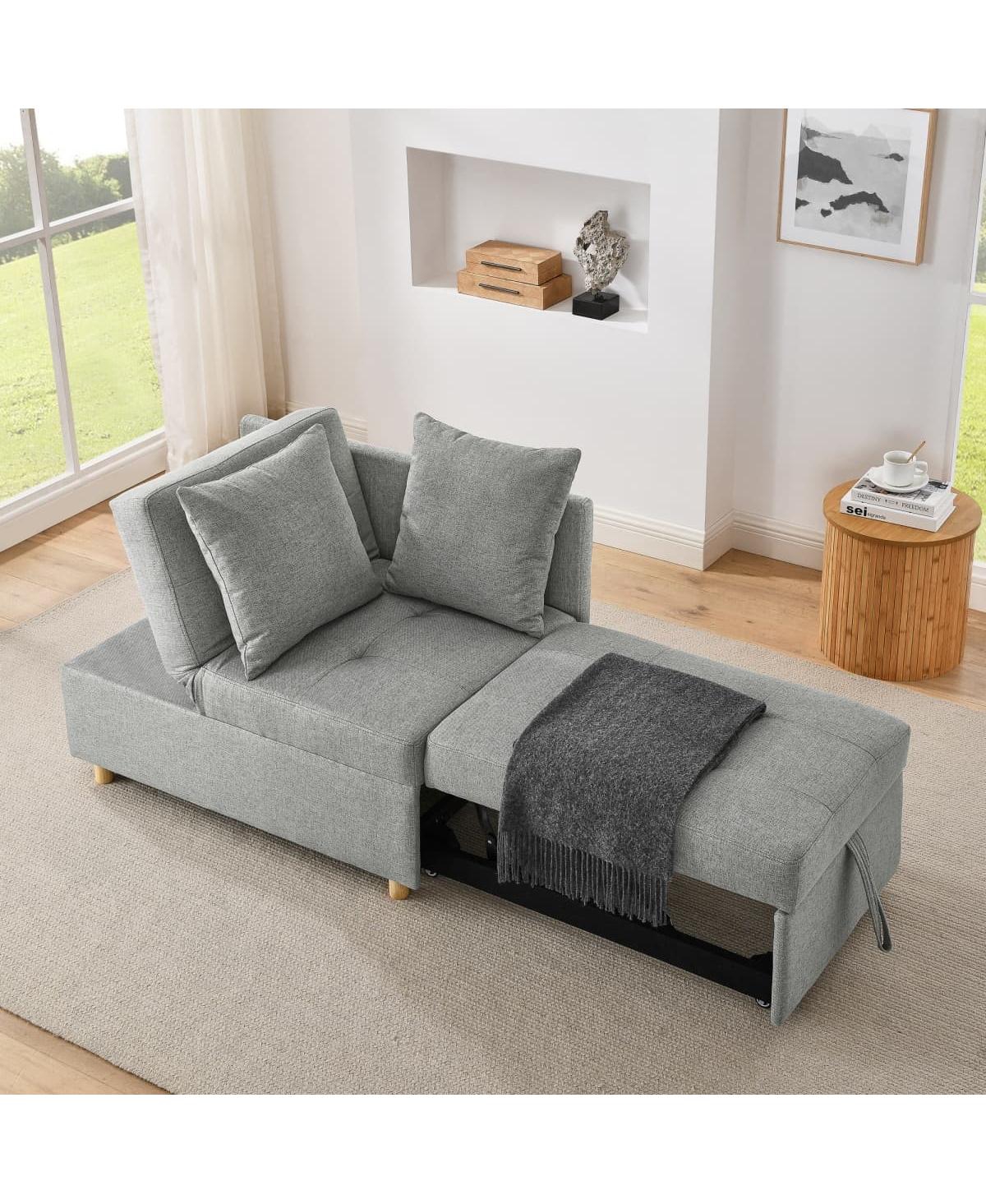 Click here for Modern Pull-Out Sleeper Chair Bed with Linen Fabri... prices